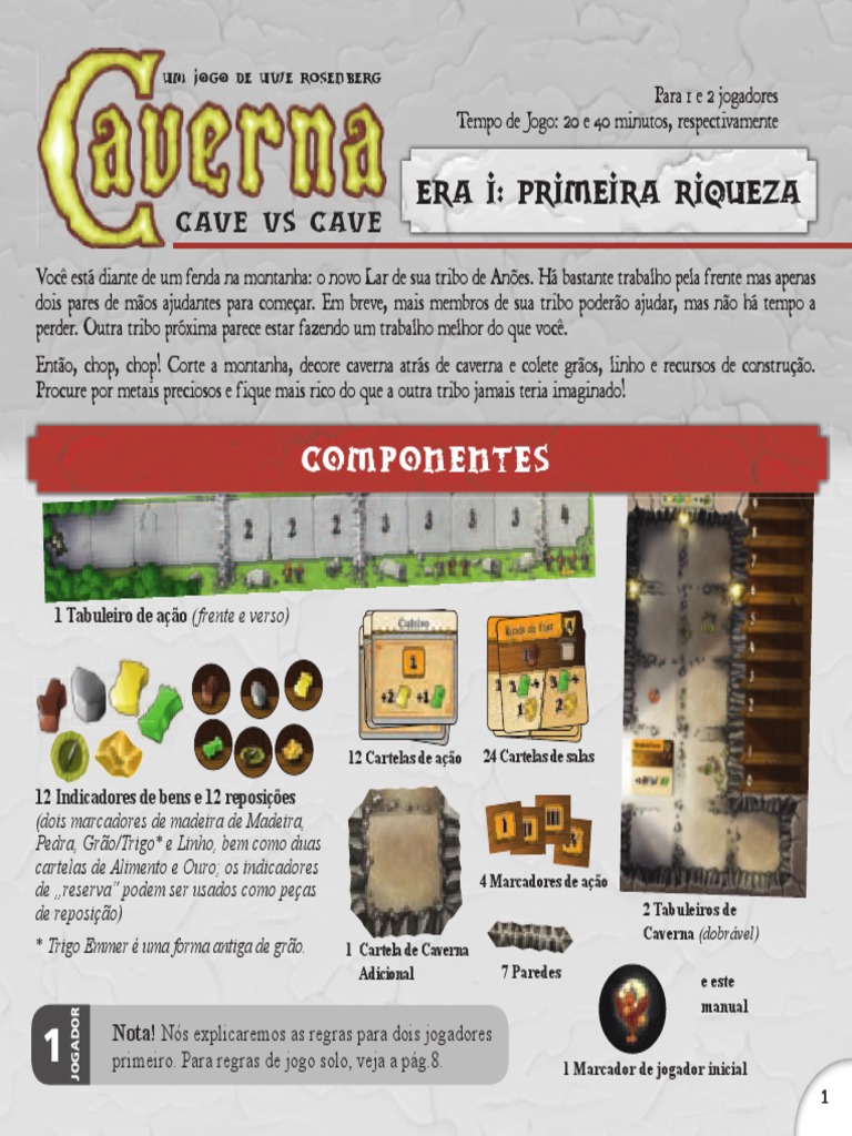 Caverna Cave Vs Cave Manual PDF | PDF | Caverna | Madeira