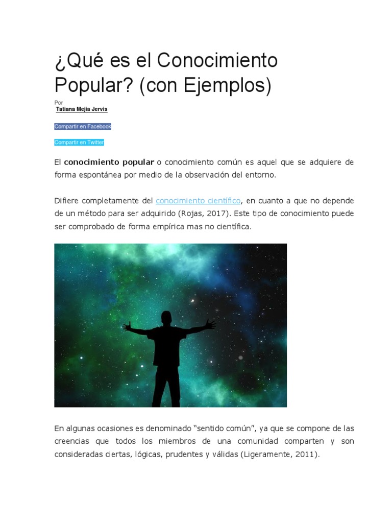 Qué Es El Conocimiento Popular | Comunidad | Conocimiento