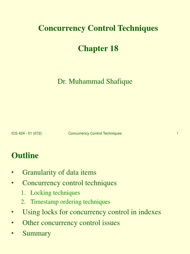05 Chapter 18 Concurrency Control Techniques | PDF | Data Management ... 05 Chapter 18 Concurrency Control Techniques | PDF | Data Management ...