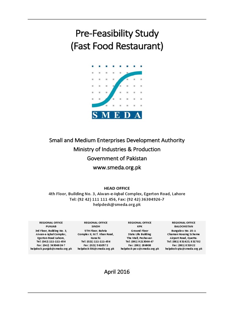 Restaurant Feasibility Report | Fast Food Restaurants | Restaurants