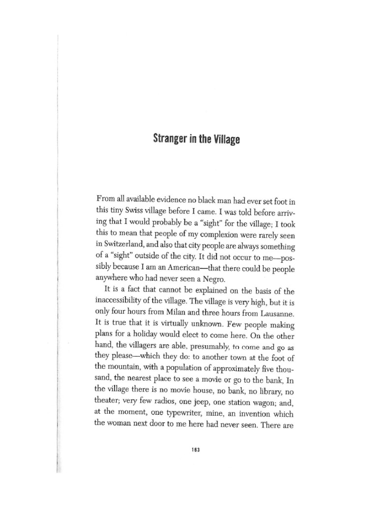Stranger in The Village | PDF