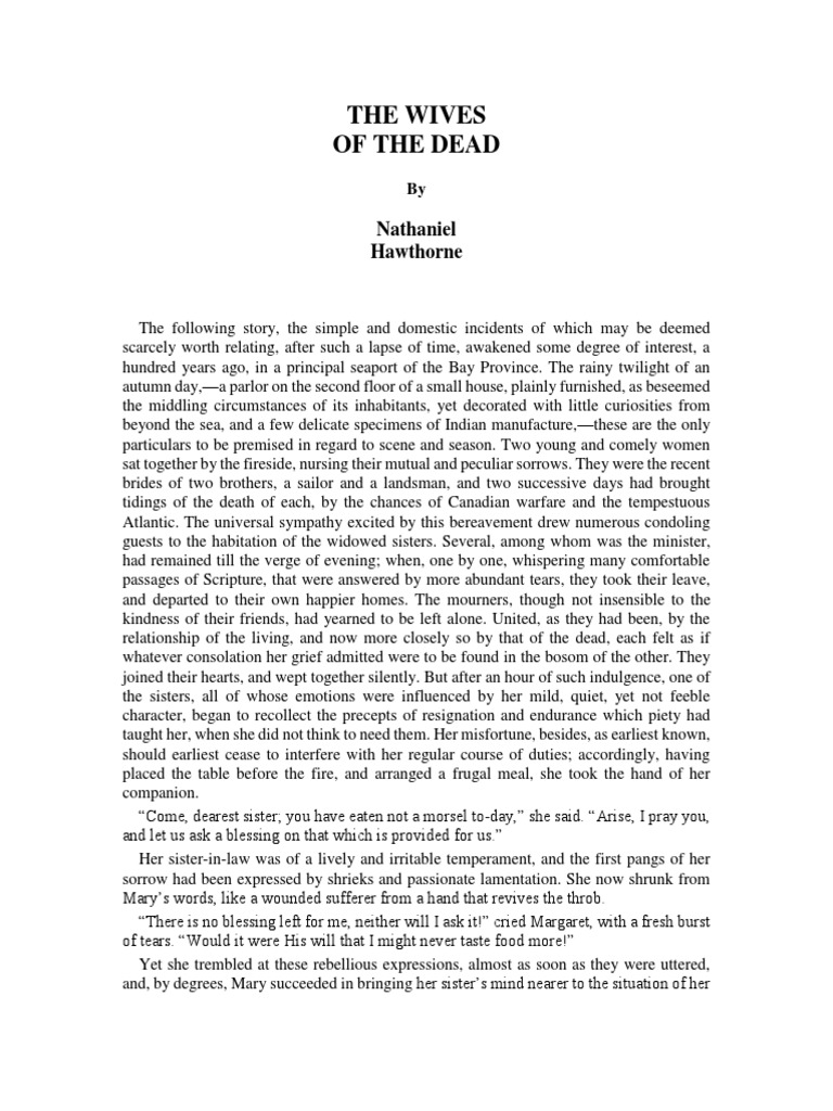The Wives of The Dead: Nathaniel Hawthorne | PDF | Dream | Sleep
