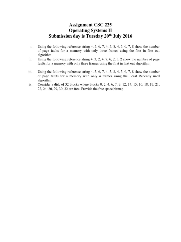 Assignment CSC 225 | PDF