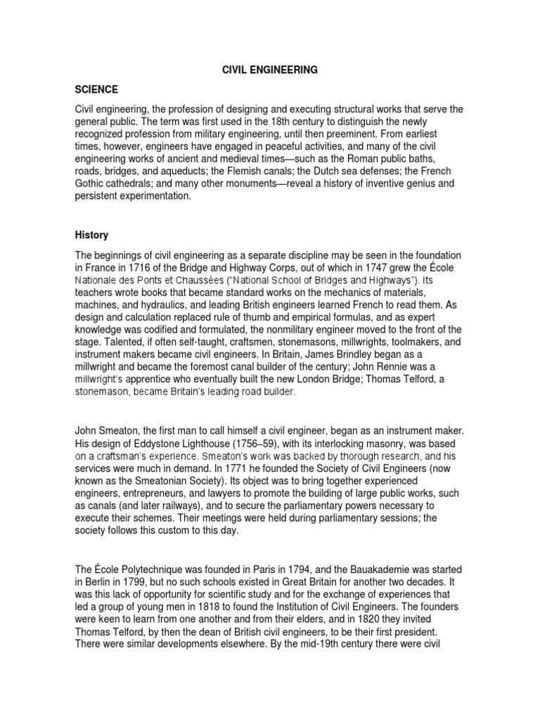 Civil Engineering | PDF | Engineering | Civil Engineering