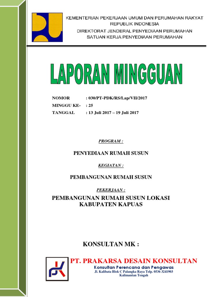 Cover Laporan Mingguan-1 | PDF | Karier & Perkembangan | Seni