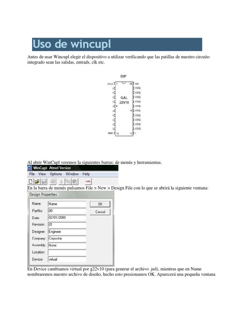 Uso de Wincupl | PDF | Puerta lógica | Programación de computadoras