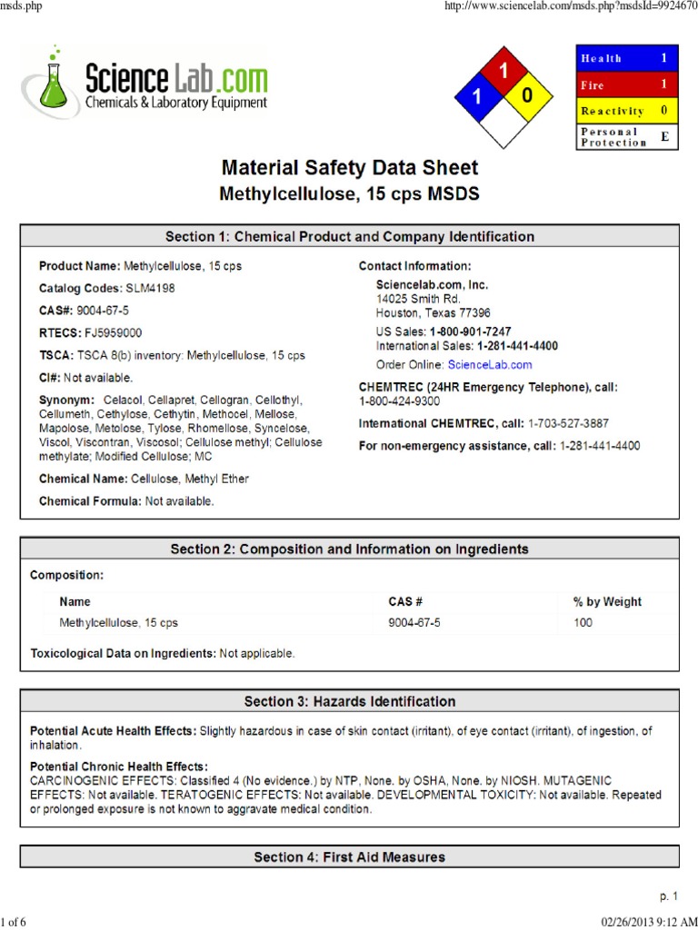 MSDS CMC | PDF