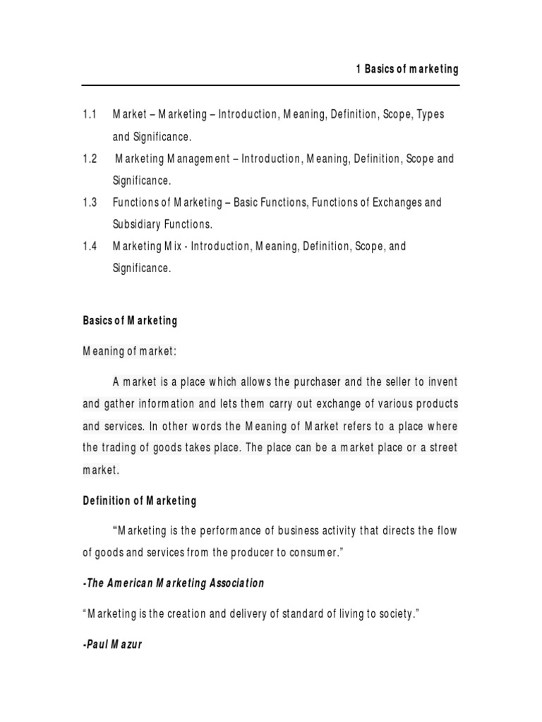 Basics of Marketing | Download Free PDF | Marketing | Transport