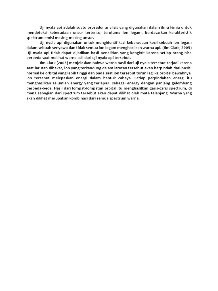 DETEKSI UNSUR LOGAM MELALUI UJI NYALA API | PDF