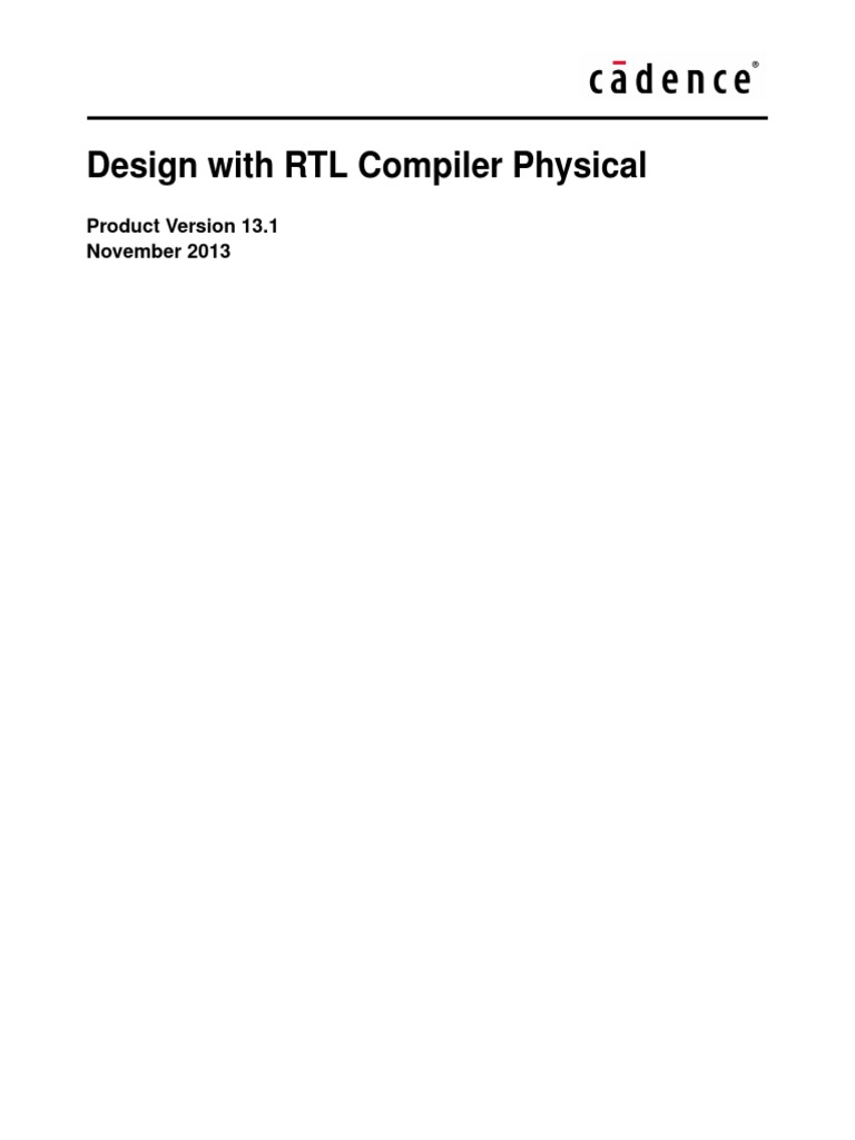 Cadence Design With RTL Compiler Physical PDF | PDF | Hardware Description Language | Bracket