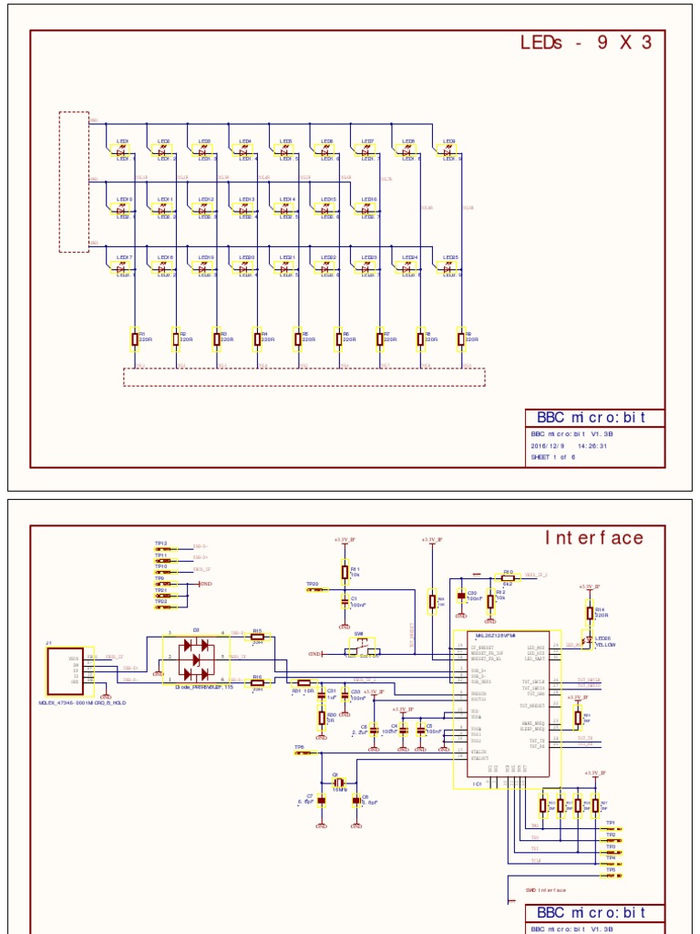 Micro:bit V1 Circuit Schematic | PDF