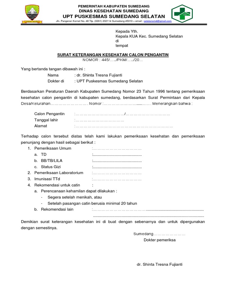 Formulir Catin | PDF