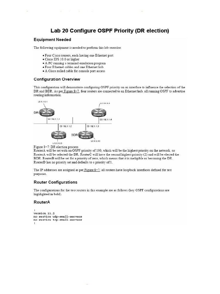 Lab 20 Configure OSPF Priority (DR Election) : Pass4sure - Help You ...
