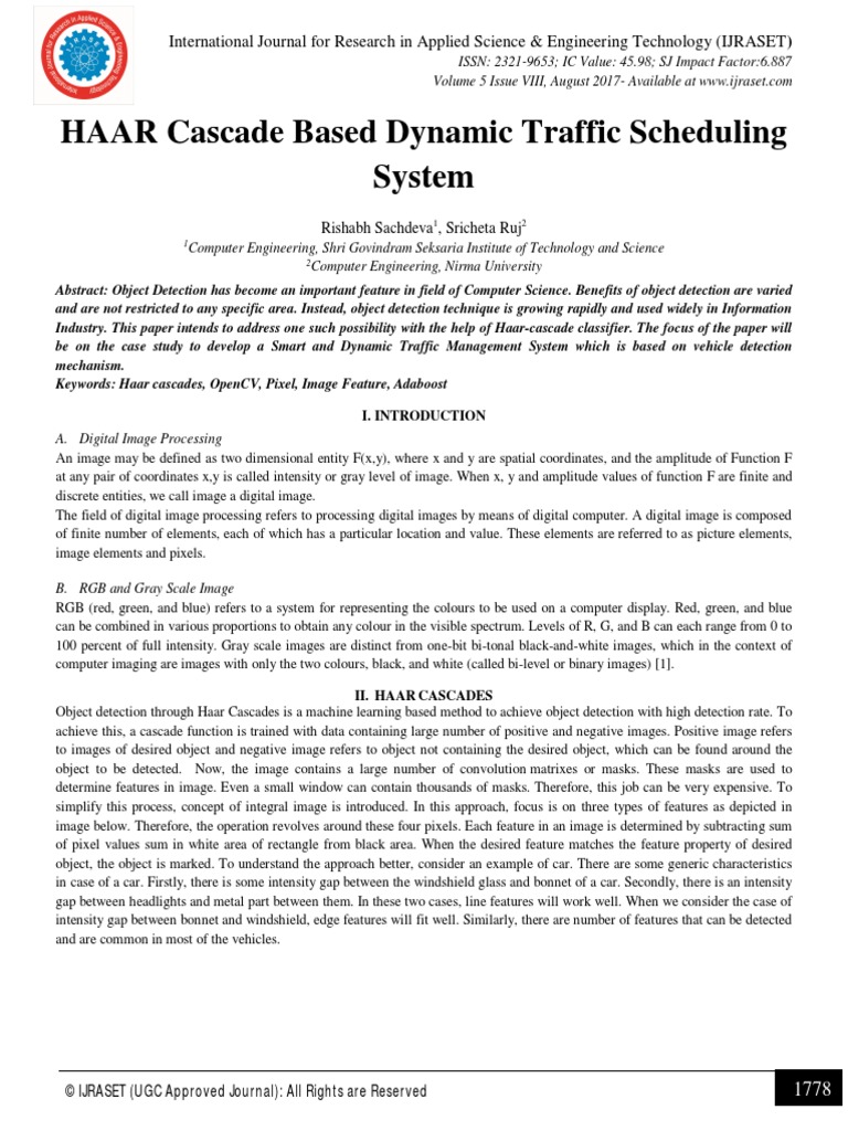 HAAR Cascade Based Dynamic Traffic Scheduling System | PDF | Rgb Color ...