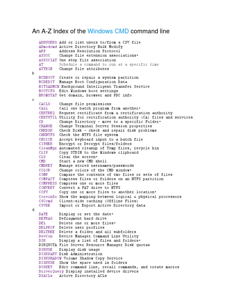 Comandos - CMD Ó Msdos | PDF | Windows Registry | Computer File