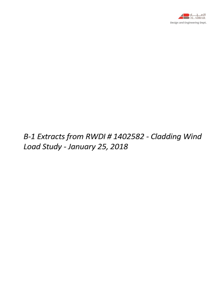 B-1 Extracts From RWDI # 1402582 - Cladding Wind Load Study - January ...