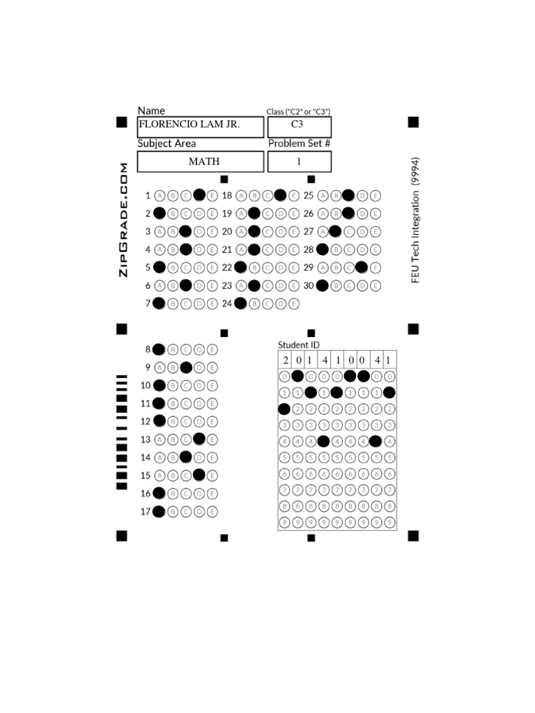 Answer Sheet LAM | PDF