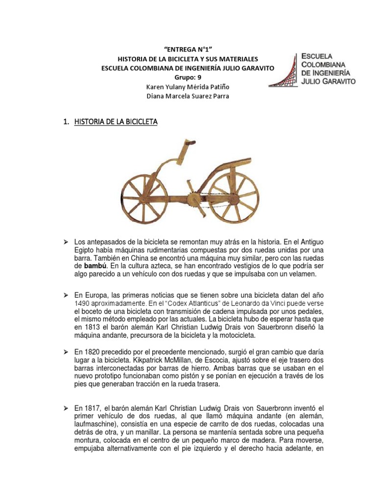 Historia de La Bicicleta | PDF | Transporte de tierra | Transporte ...