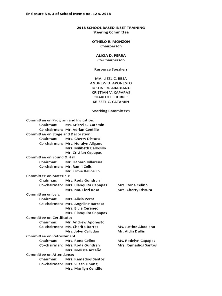 Commitee of Program | PDF