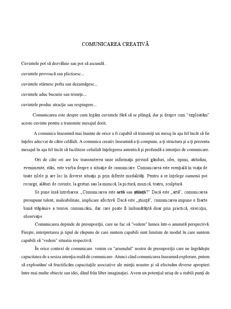 Comunicarea Creativa | PDF