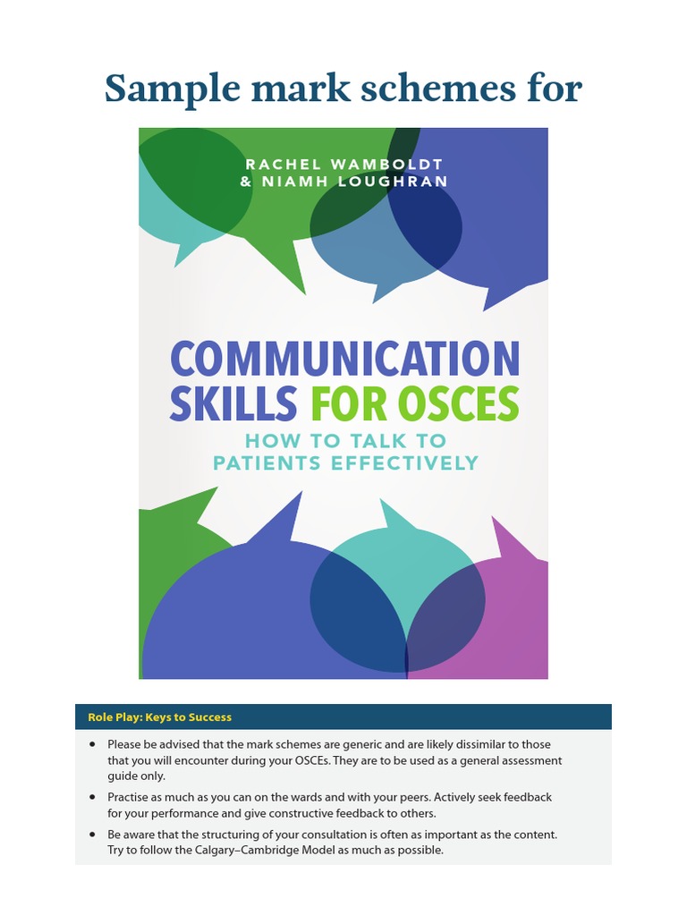 Communication Skills For OSCEs Marking Scheme | PDF | Obsessive ...
