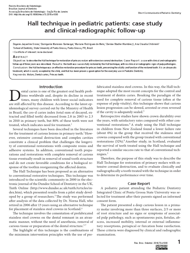 Tecnica de Hall | PDF | Human Tooth | Dentistry Branches