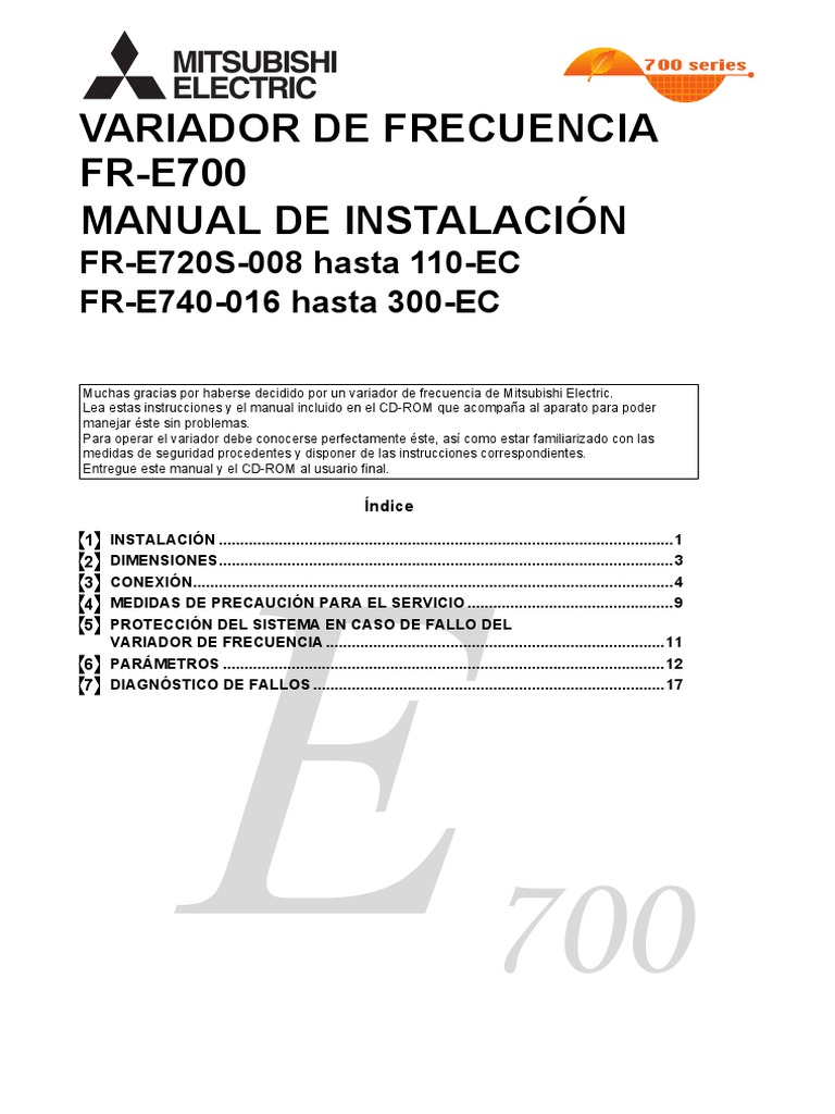 FR E700 Manual de Instalación | Descargar gratis PDF | Corriente ...