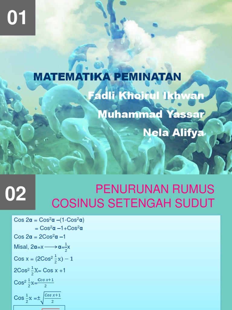 Penurunan Rumus Cosinus Setengah Sudut | PDF