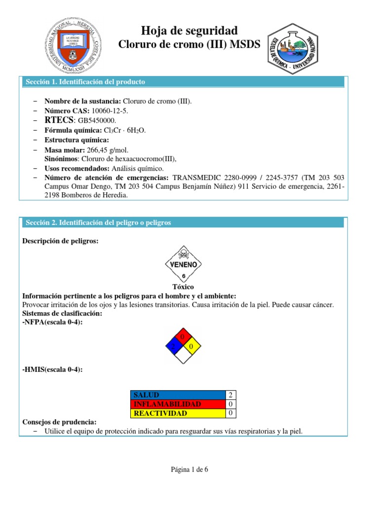 Cloruro de Cromo III | PDF | Cromo | Residuos