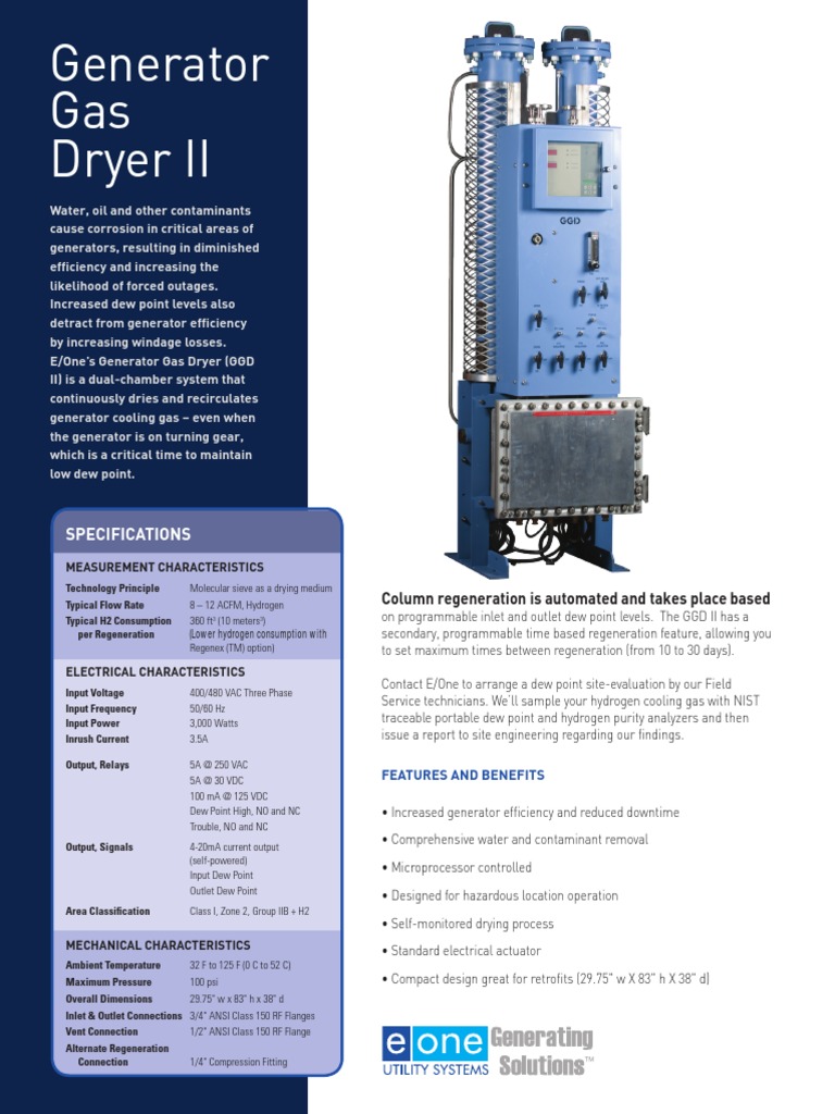Eone Generator Gas Dryer Brochure | PDF | Electric Generator | Hydrogen