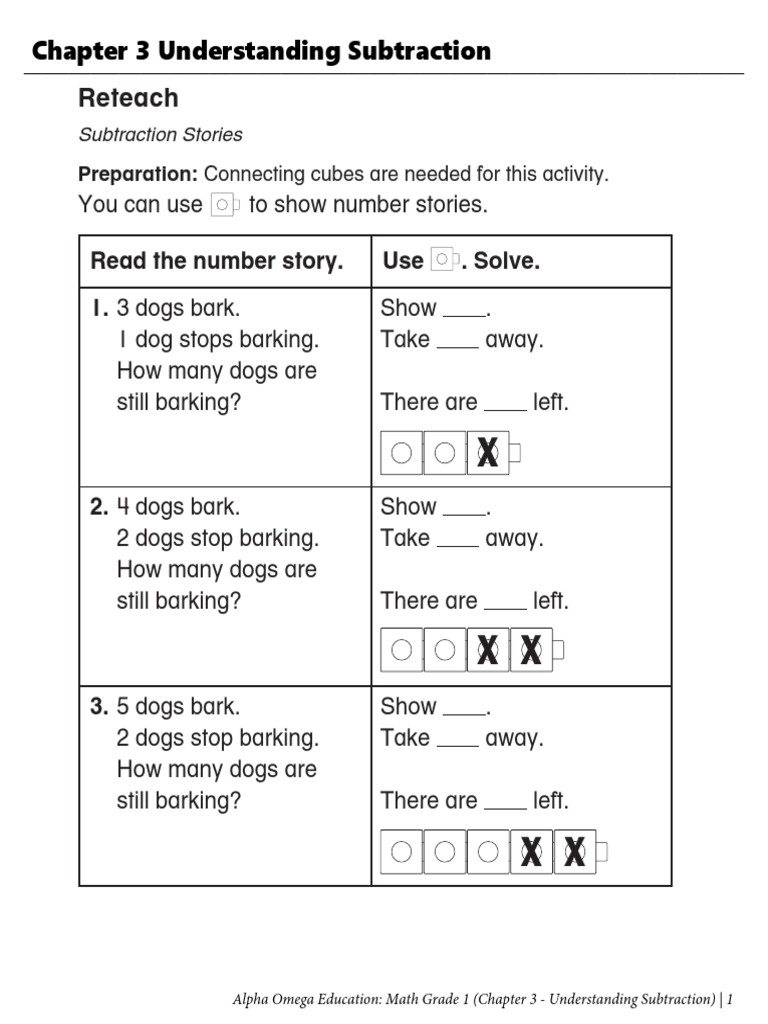 Chapter 3 - Understanding Subtraction | PDF | Subtraction | Teaching ...