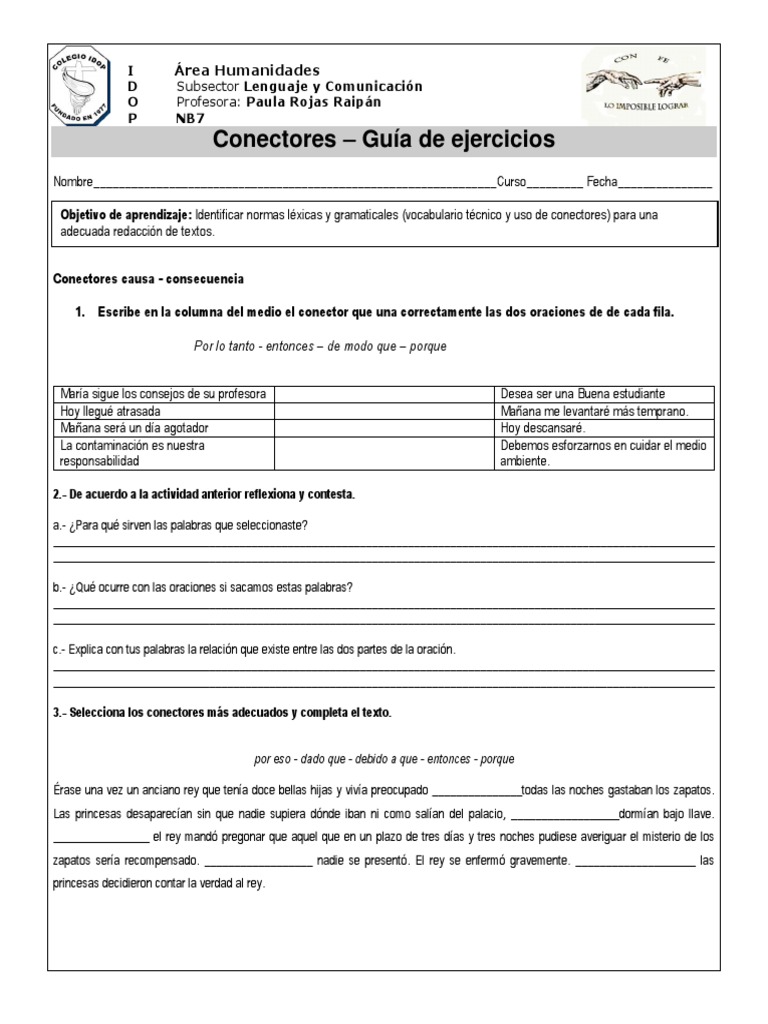 Conectores - Guía de Ejercicios | PDF