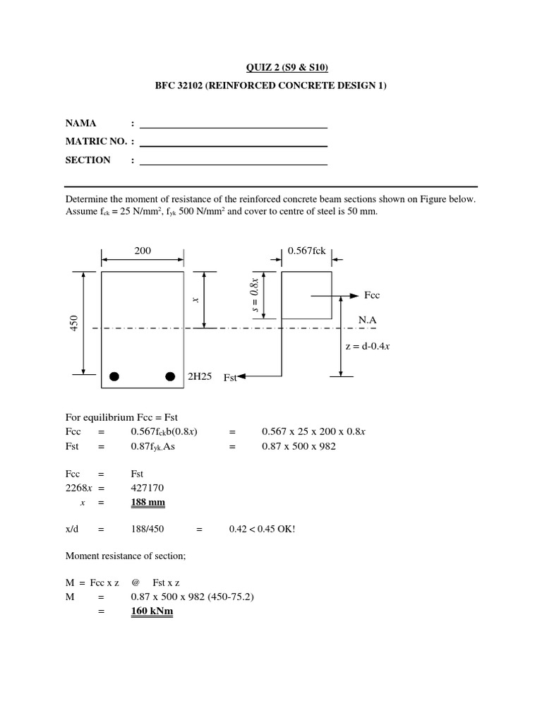 Quiz 2 Answer Scheme | Download Free PDF | Structural Engineering | Civil Engineering