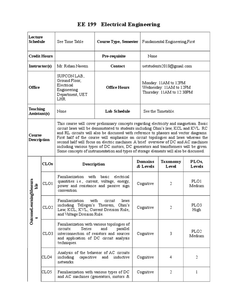 Applied Electricity Course Pdf Electrical Network Electric Motor