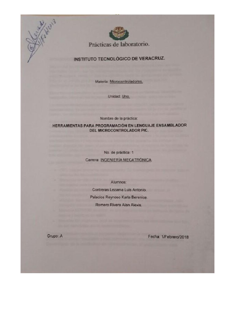 Practica 1 Micro | PDF | Microcontrolador | Programa de computadora