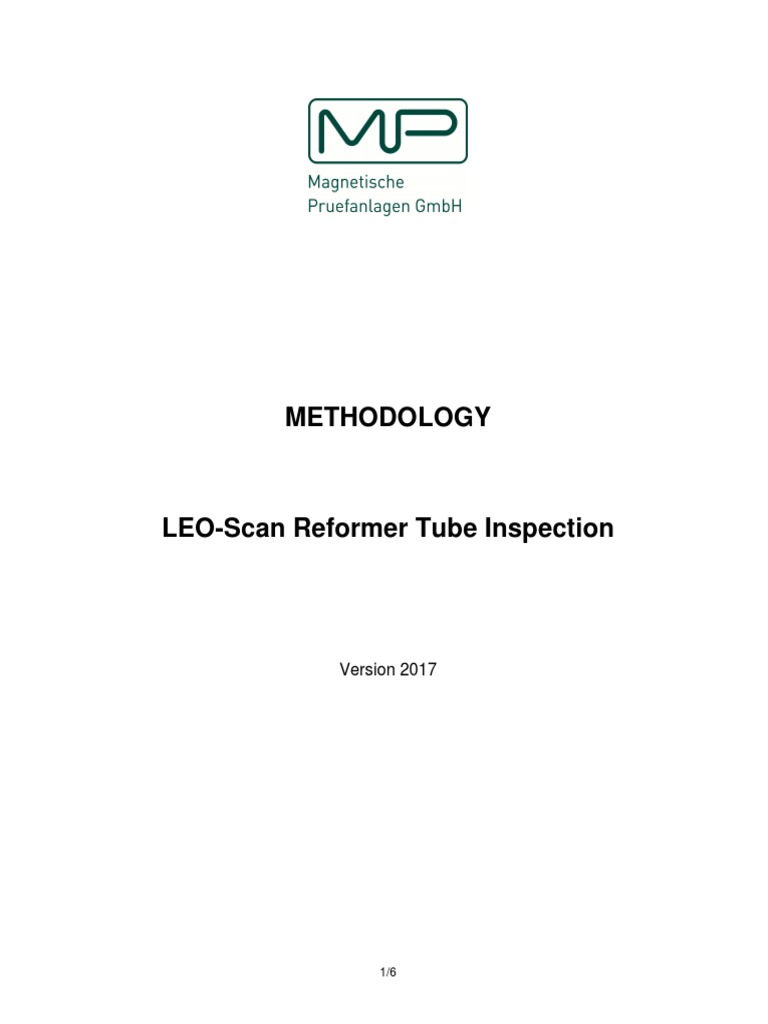 Methodology LEO-Scan Reformer Tube Inspection 2017 Rev 1 | PDF | Vacuum ...