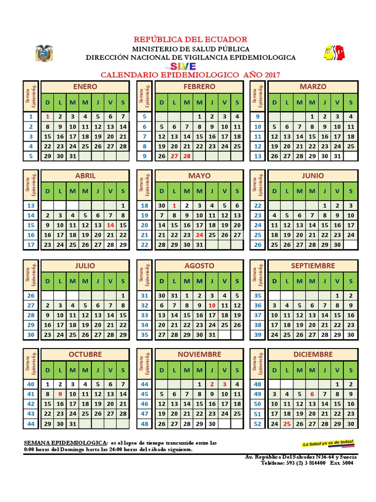 Calendario Epidemiologico 2017 | Descargar gratis PDF | Clima | Deportes