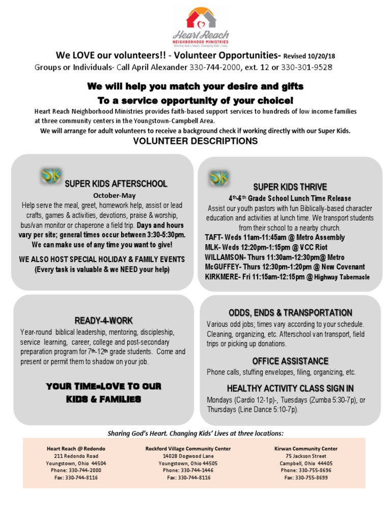 Volunteer Opportunities Rev 102018 | PDF