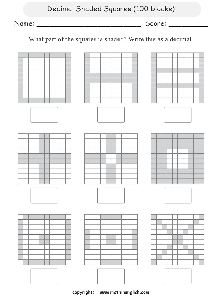 DLP Math Yr5 Decimal Shaded Block | PDF