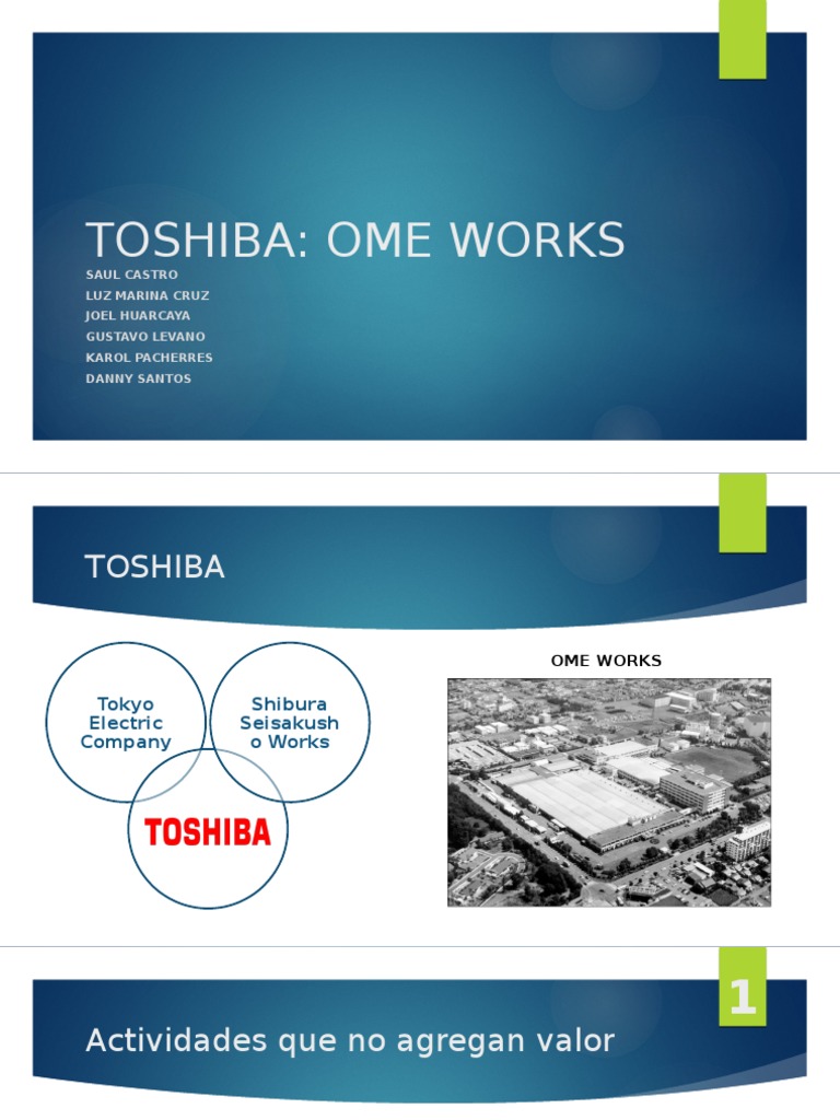 Mejora de Procesos en Toshiba OME Works | PDF | Lean Manufacturing ...