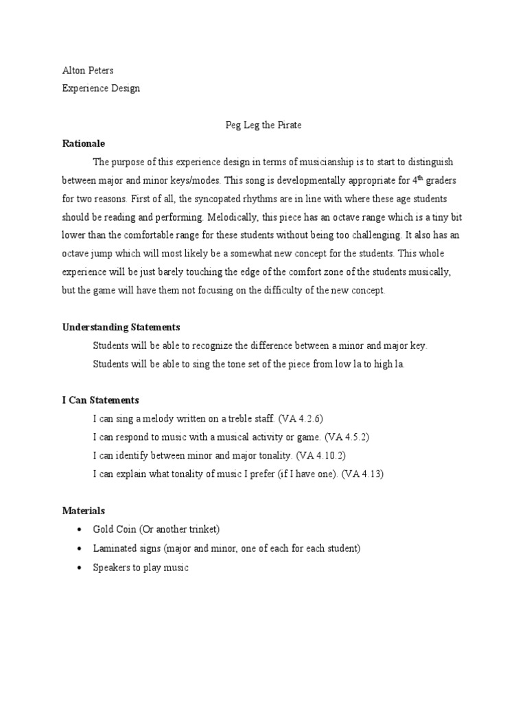 Peg Leg The Pirate Design | PDF | Musical Compositions | Music Theory