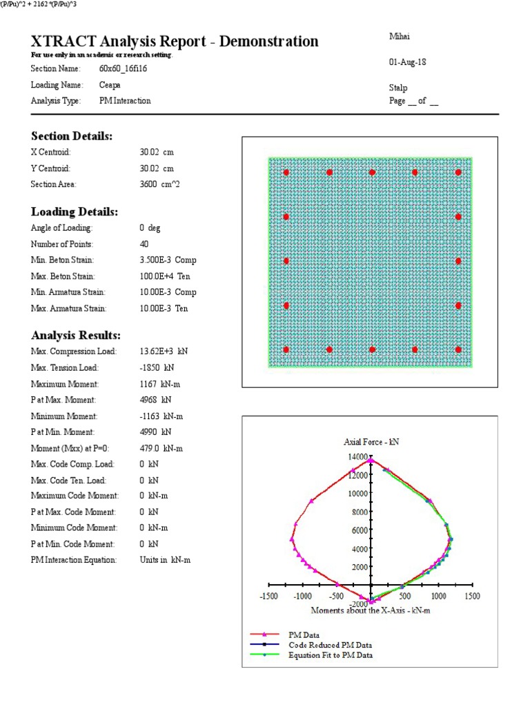 XTRACT Analysis Report - Demonstration: Section Details | PDF
