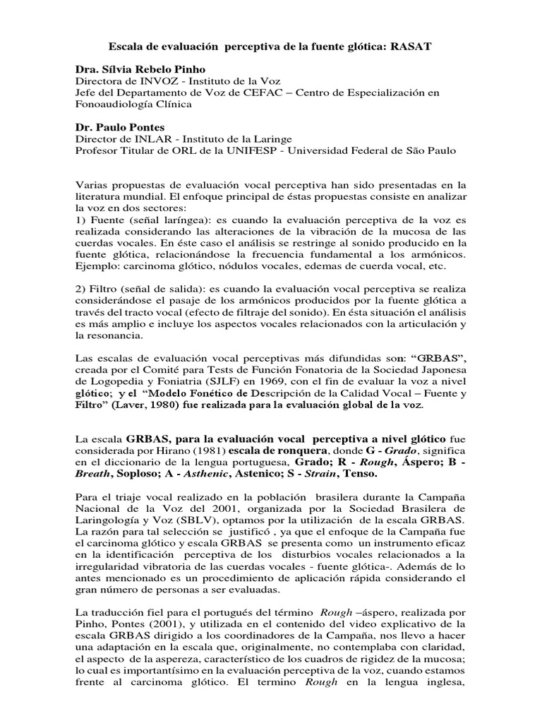 RASAT (Español) | PDF | Vocal | Sonido