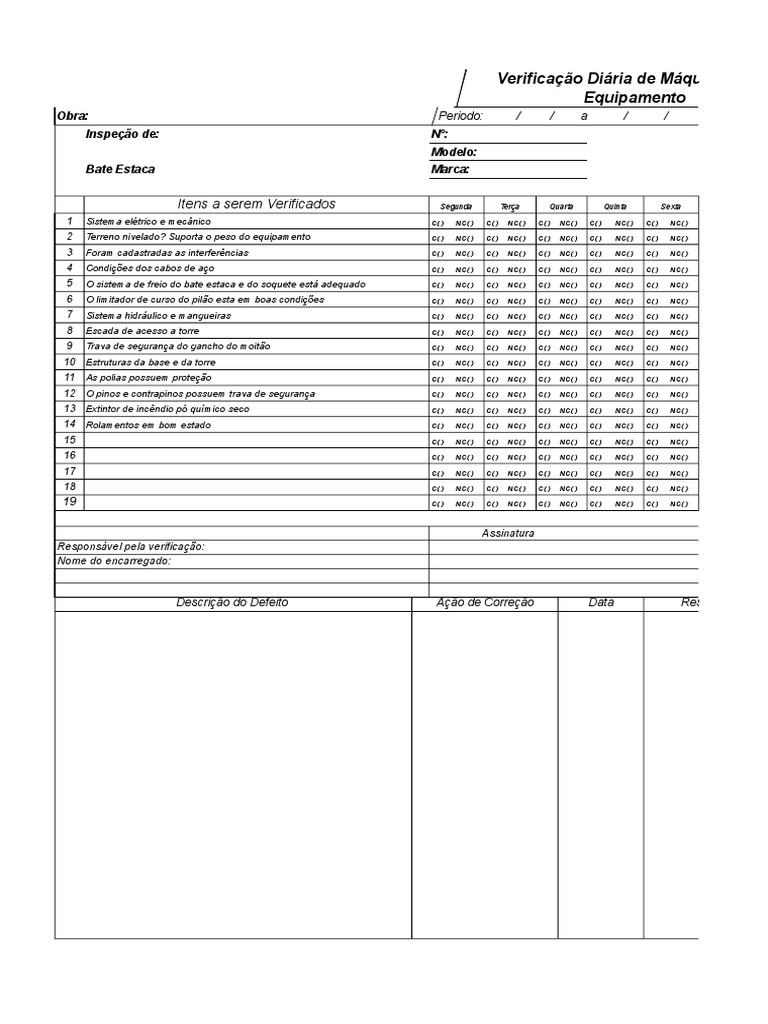 Check List Bate Estaca | PDF