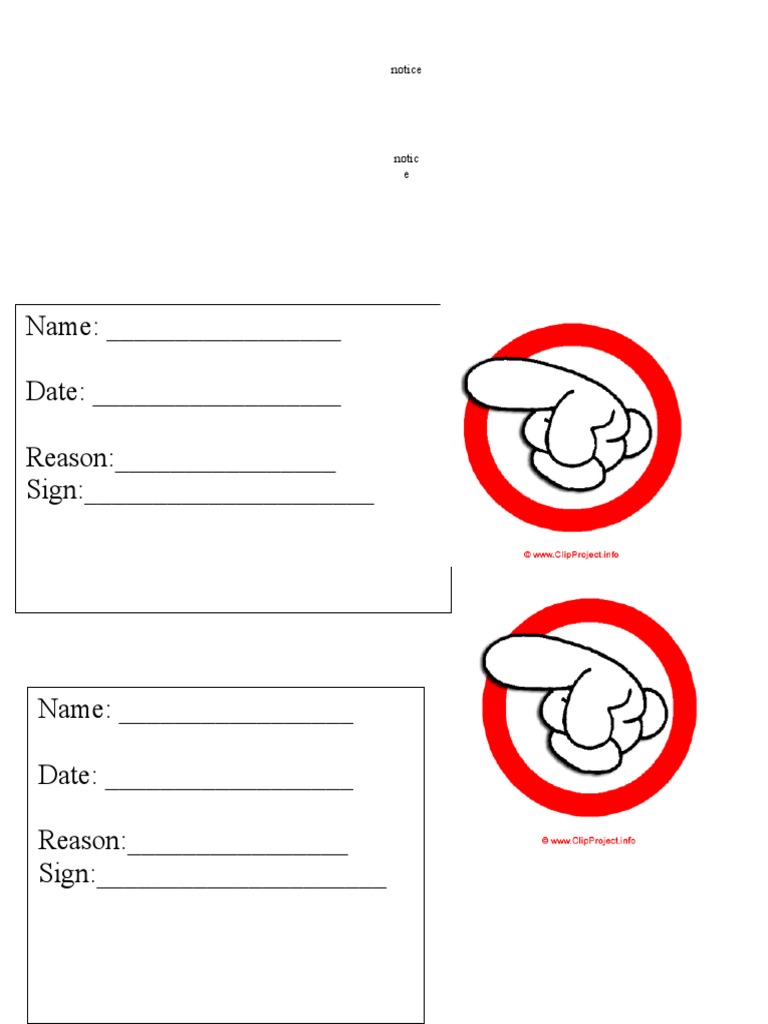 Notice Template for Signatures | PDF | Career & Growth