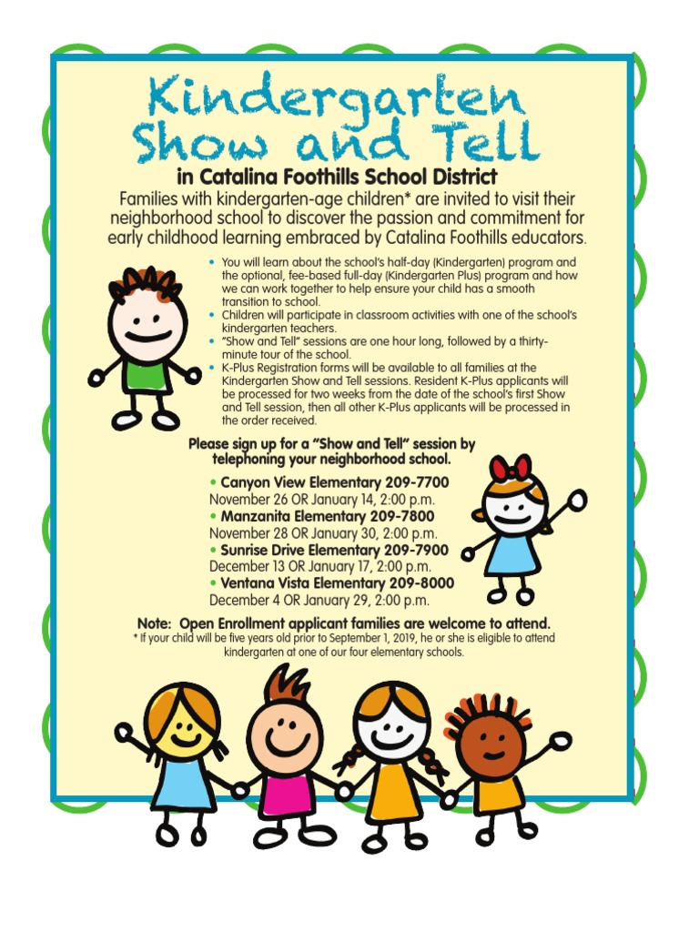 Correct CFSD Kindergarten Show and Tell | PDF