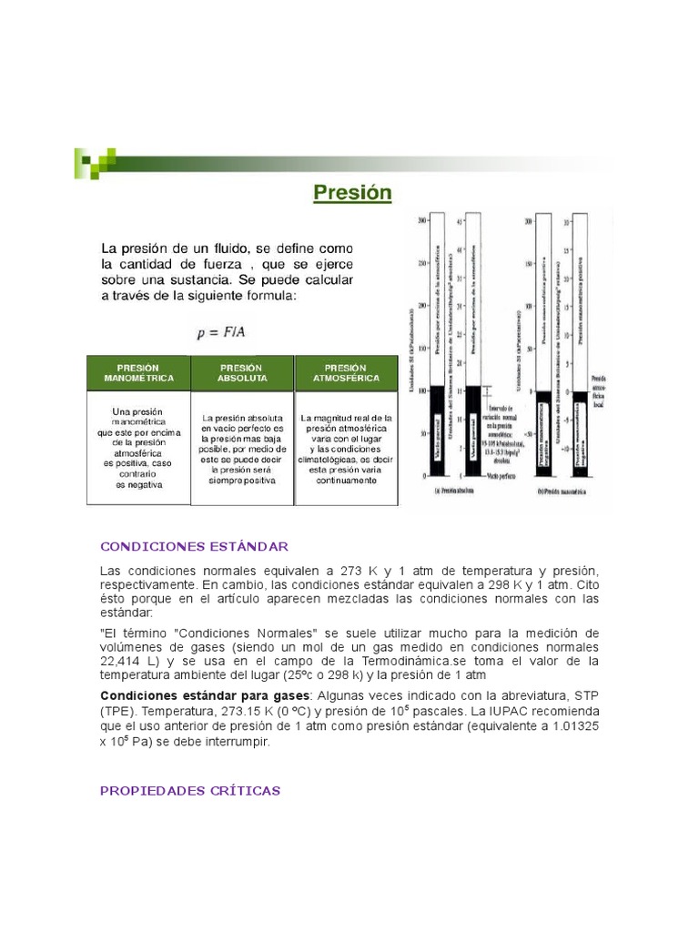 Condiciones Estándar | PDF | Fluido supercrítico | Química Física