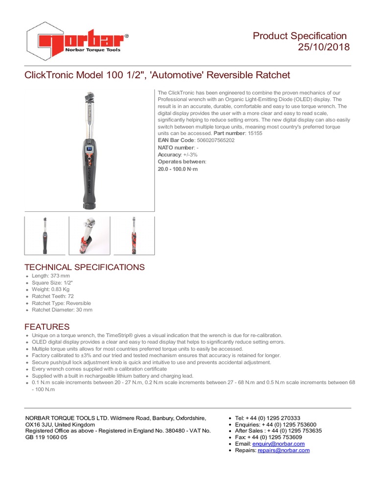 Norbar 15155 | PDF | Business | Technology & Engineering