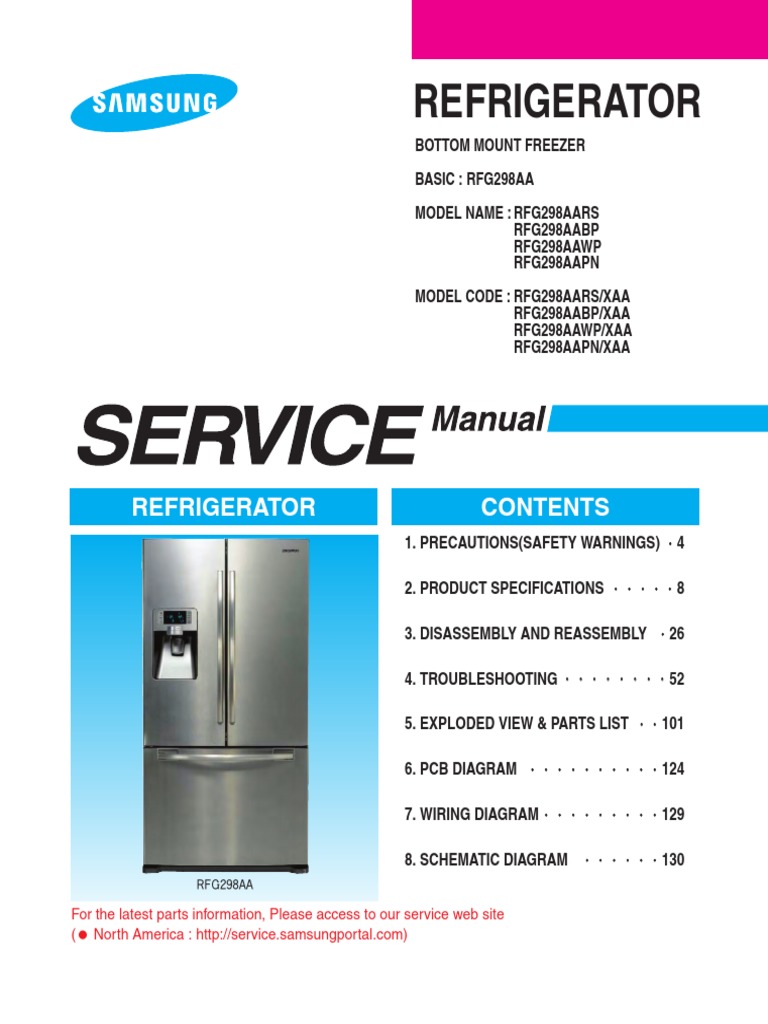 Rfg298aa Samsung Refrigerator PDF | PDF | Refrigerator | Refrigeration