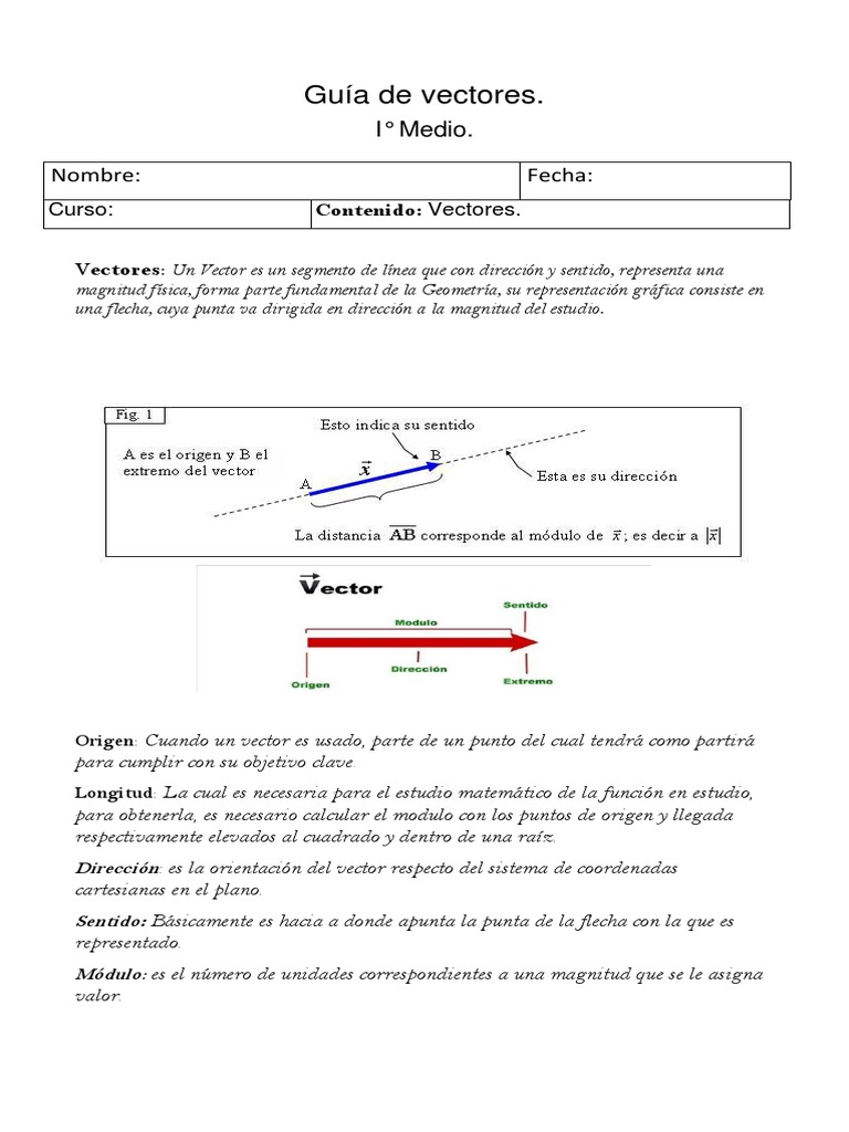 Guía de Vectores | PDF | Vector Euclidiano | Geometría